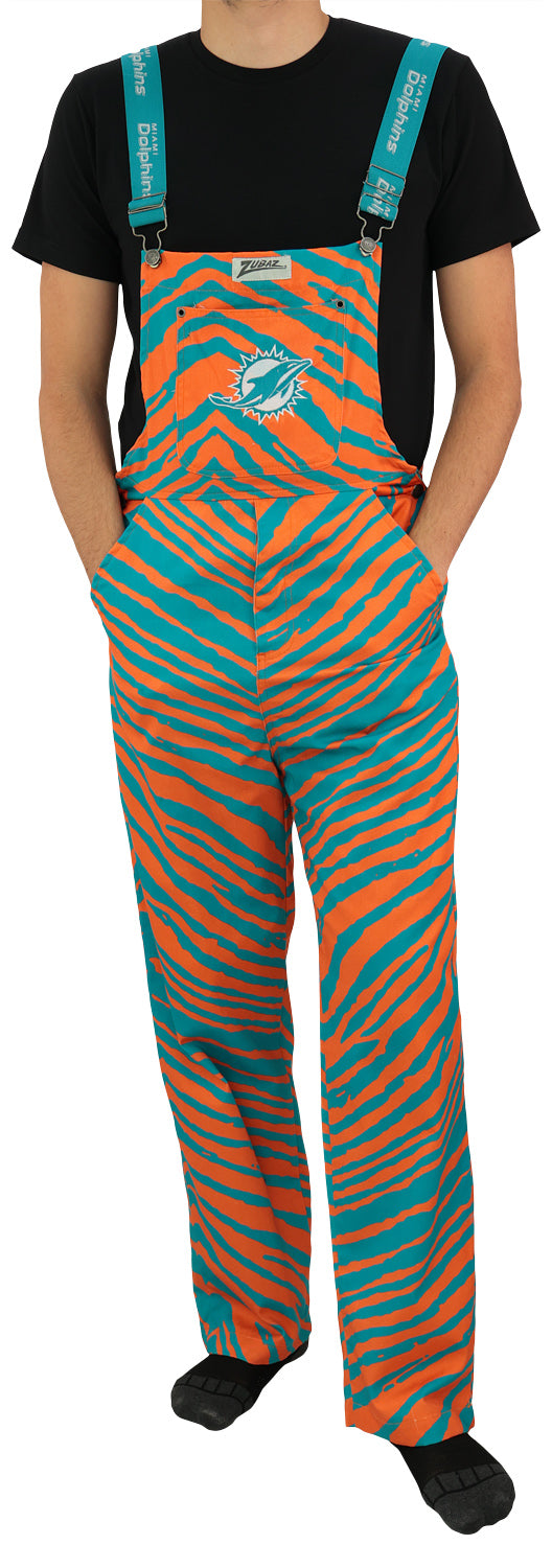 Zubaz NFL Unisex Zebra Lightweight Bib, Miami Dolphins