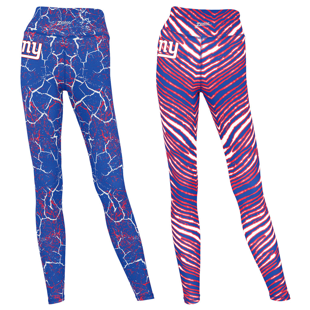 Zubaz NFL Women's 2 Pack Zebra 2 Color And Marble Leggings with Pimary