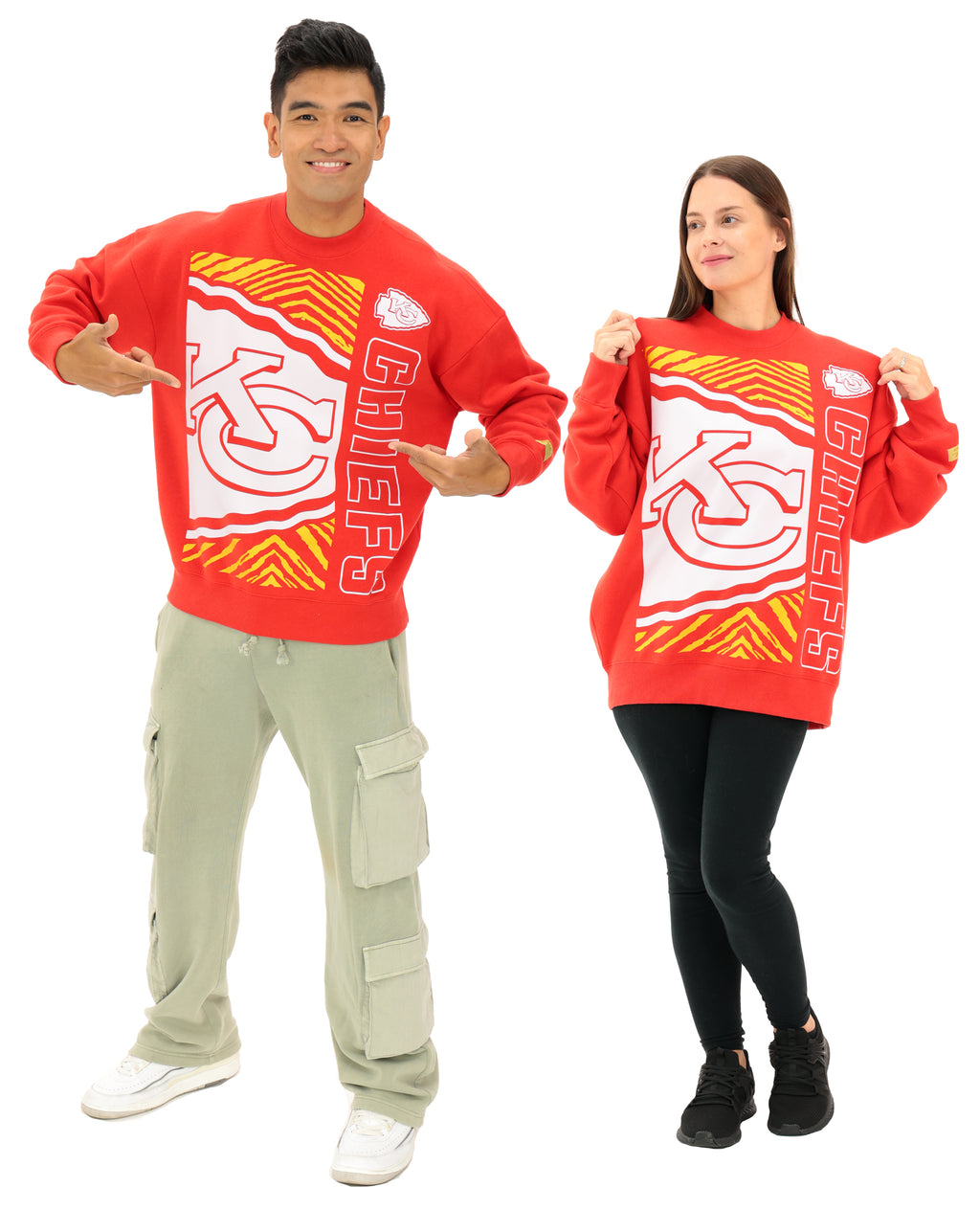 Zubaz NFL 90s Drop Shoulder Crewneck -MVP, KANSAS CITY CHIEFS