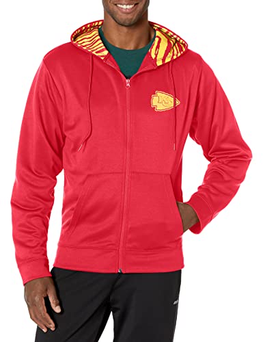Zubaz NFL Men's Kansas City Chiefs Team Full Zip Up Hoodie With Zebra