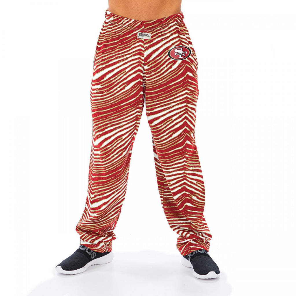 Zubaz NFL Men's San Francisco 49ers Classic Zebra Print Team Logo Pant
