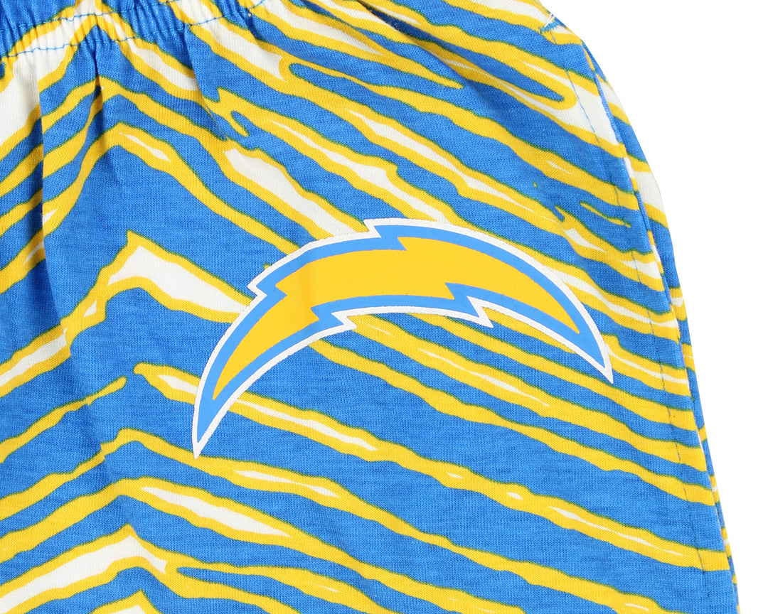 Zubaz Los Angeles Chargers NFL Men's Zebra Print Left Hip Logo Lounge