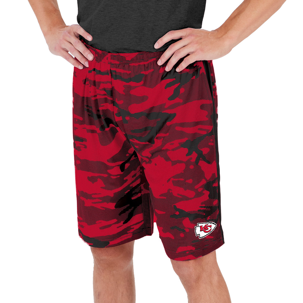 Zubaz Men's NFL Kansas City Chiefs Lightweight Camo Lines Shorts with
