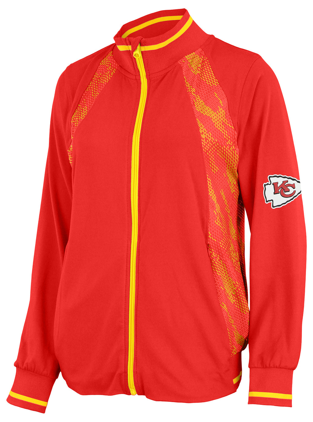 Zubaz NFL Women's Kansas City Chiefs Elevated Full Zip Viper Accent Ja