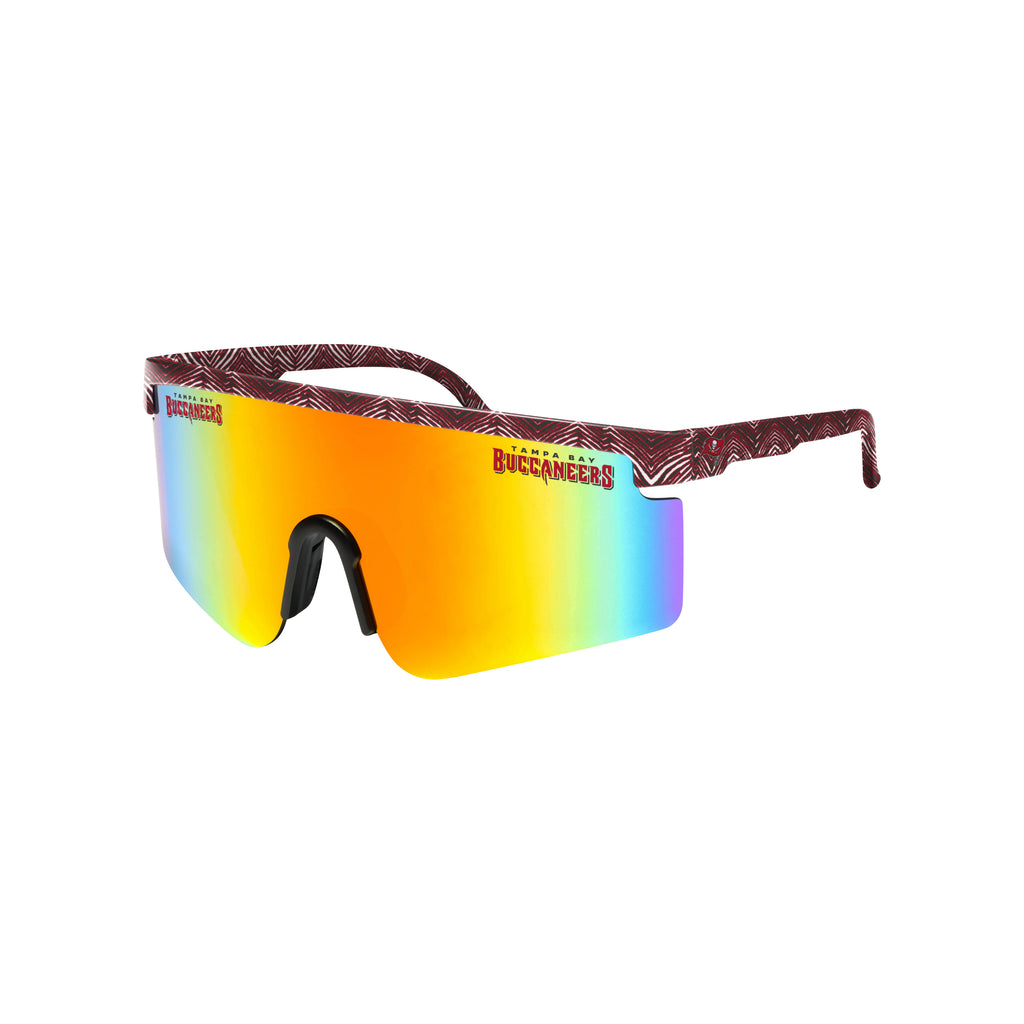 FOCO X Zubaz NFL Collab 90s Retro Swag Sunglasses, Tampa Bay Buccaneer