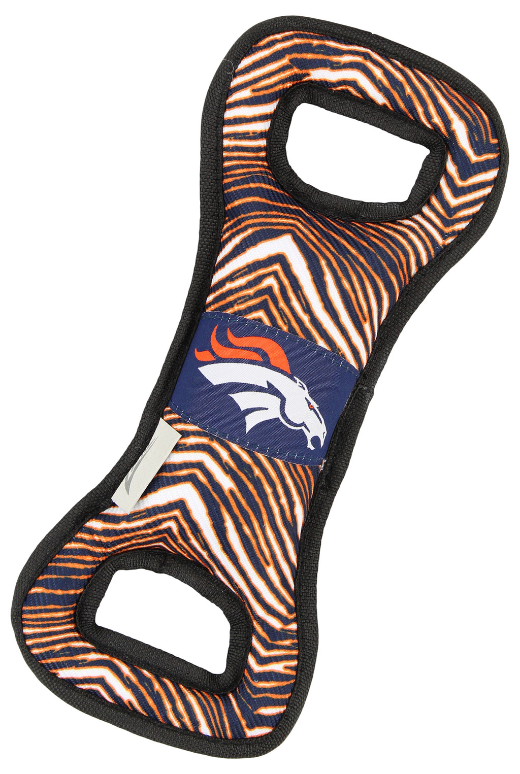 Zubaz X Pets First NFL Denver Broncos Team Logo Dog Tug Toy with Squea